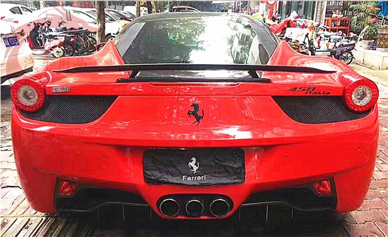 لسيارة Ferrari 458 2011-No جودة عالية من ألياف الكربون الحقيقية المفسد الجناح الخلفي جذع الشفاه ...