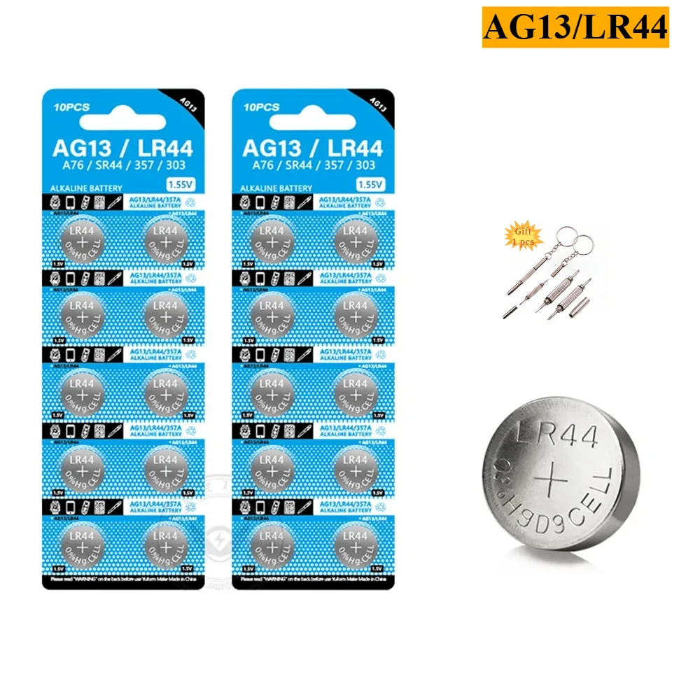 2-50pcs LR44 Batteries High Capacity AG13 357 303 SR44 L1154F A76 ...