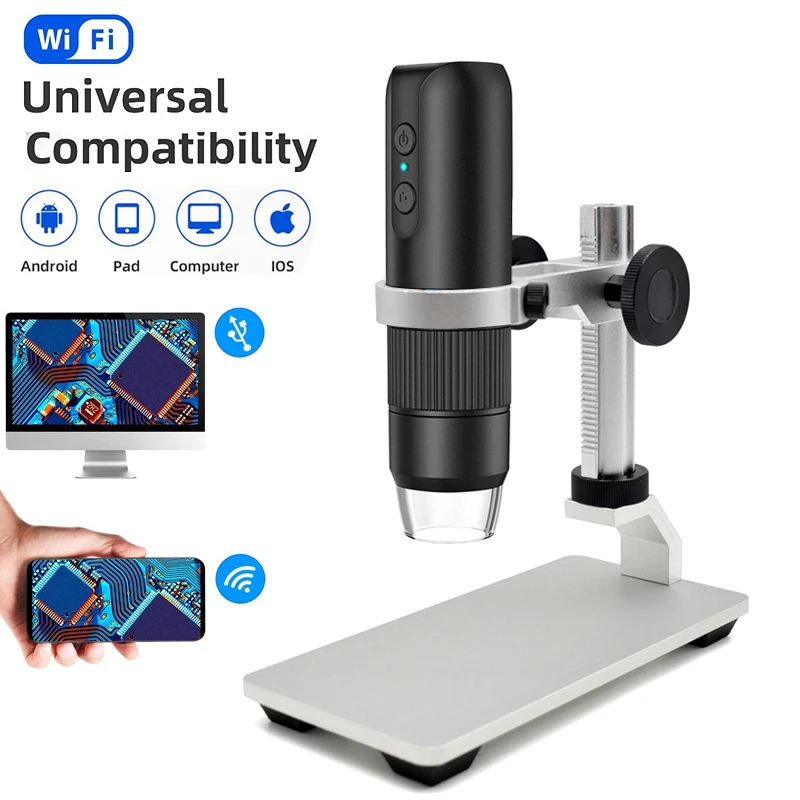 Wireless Digital Microscope1600X Professional USB With 8 LED WiFi ...