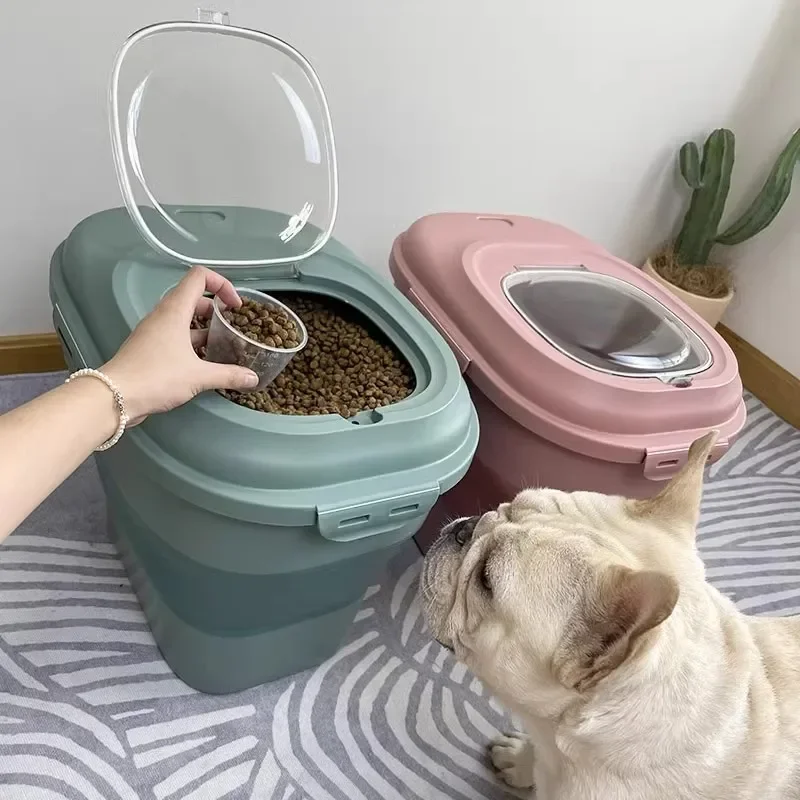 Folding-Pet-Food-Storage-Bucket-Large-capacity-Dog-Cat-Food-Box-Cereal ...