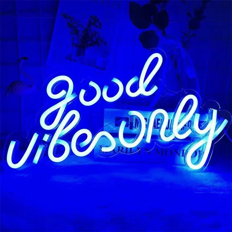 Blue-Good-Vibes-Only-Neon-Sign-Party-Decoration-Birthday-Gifts ...