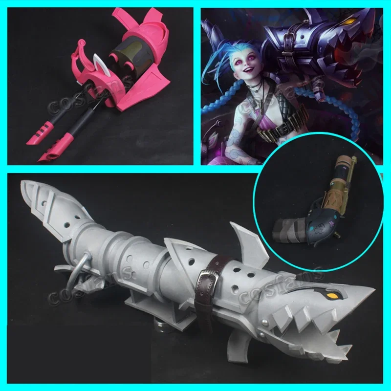 LOL-Jinx-Cosplay-Props-juego-de-rol-Shark-Bone-Rocket-Halloween-Party ...
