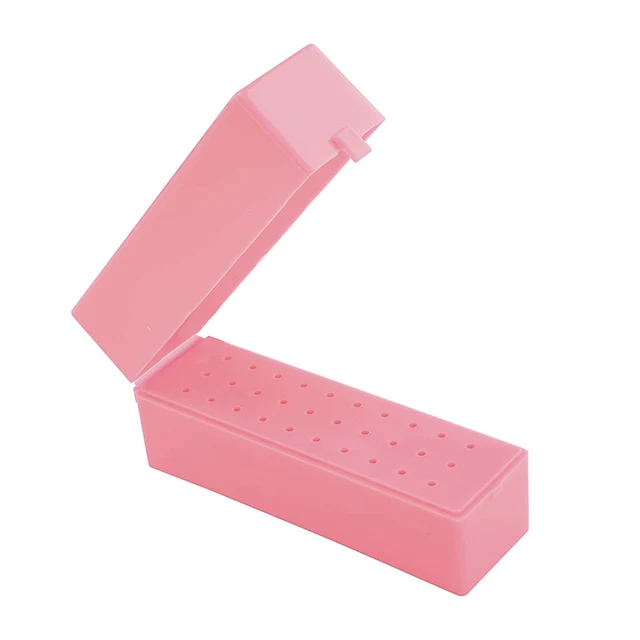 30 Holes Nail Drill Bits Holder Dustproof Grinding Head Bit Case Empty ...