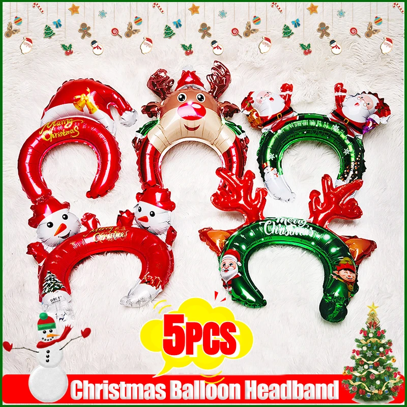 1-5pcs-Kids-Christmas-Inflatable-Balloon-Headband-Headdress-Cartoon ...