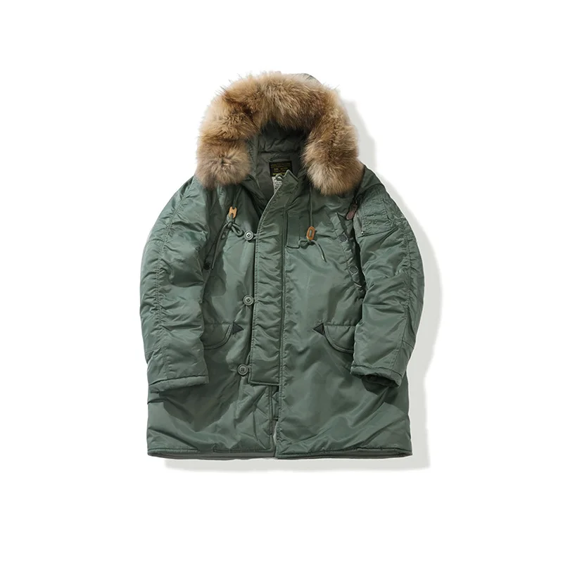 American Vintage N-3B Cold Weather Parka Thickened Mid-Length Coat with ...