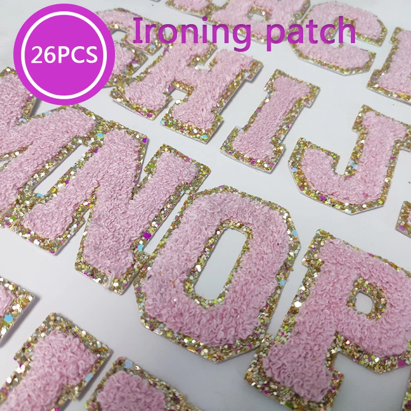 26pcs/set 6.5cm Embroidered English Letter Iron on Patch Chenille ...