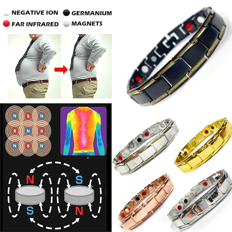 건강 관리 자기 팔찌 체중 감소 남성 여성을위한 피로 방지 치료 팔찌 관절염 통증 완화 에너지 쥬얼리 선물 Hello