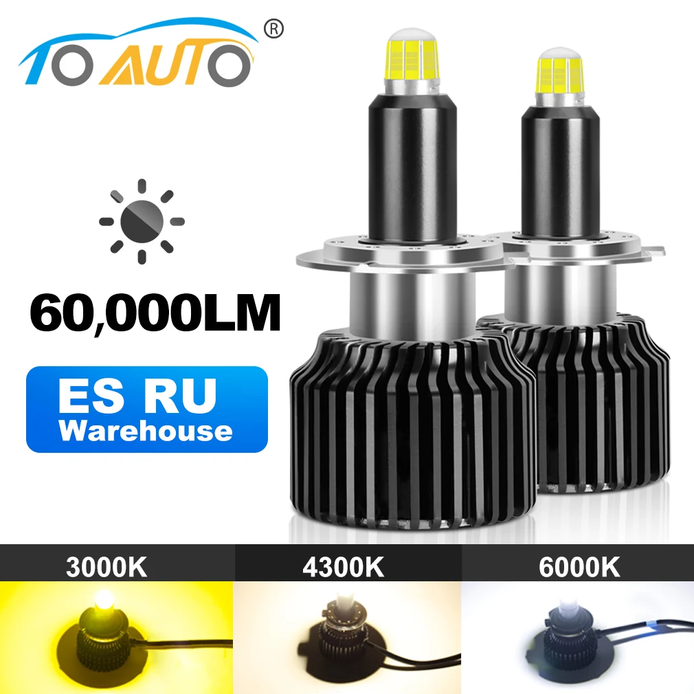 2pcs 360 H1 H7 H8 H11 LED Lamp Car Headlight Bulb HB3 9005 HB4 9006 3D ...