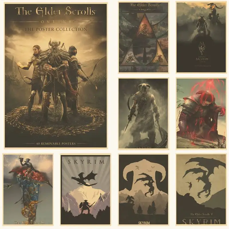 Cosplay-Classic-Game-scroll-V-Skyrim-POSTER-Retro-Poster-Home-Bar-Cafe ...