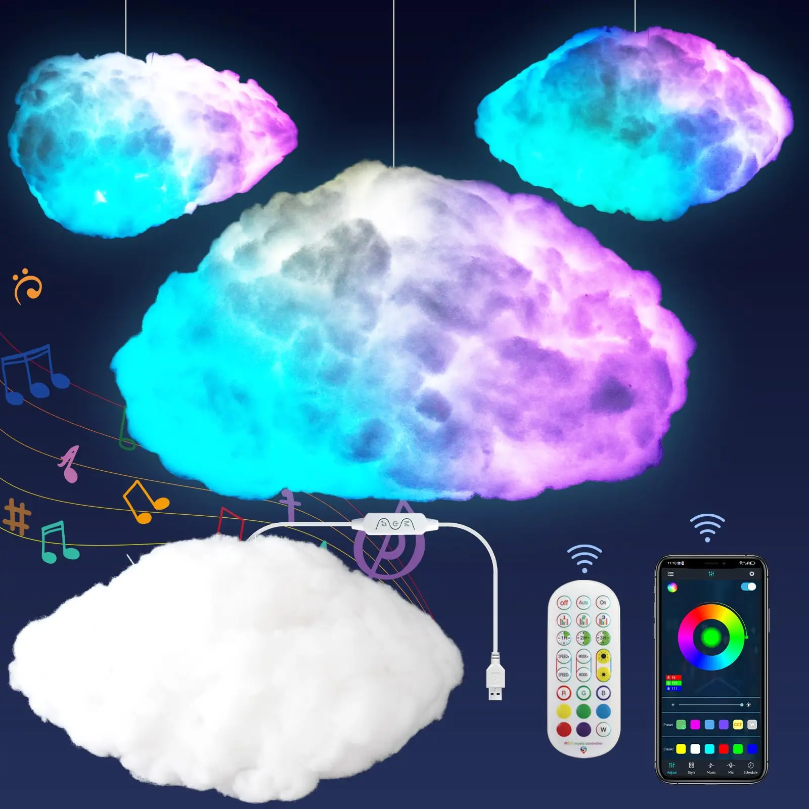3D-Big-Cloud-Lighting-Light-Smart-Remote-App-ThunderCloud-Light-para ...