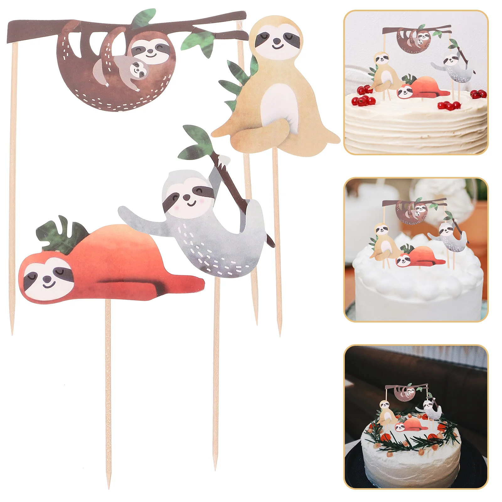 Sloth-Cake-Topper-Set-Creative-Decor-Cake-Topper-for-Birthday-Party ...