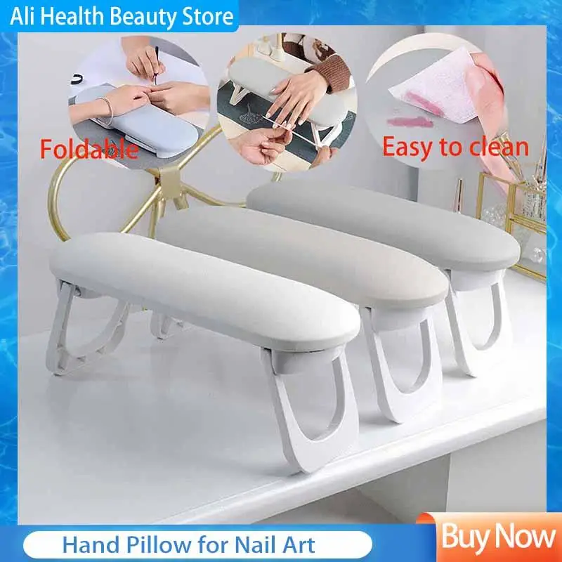 Folding Nail Hand Manicure Rest Arm Stand Pillow Cushion Holder Table ...