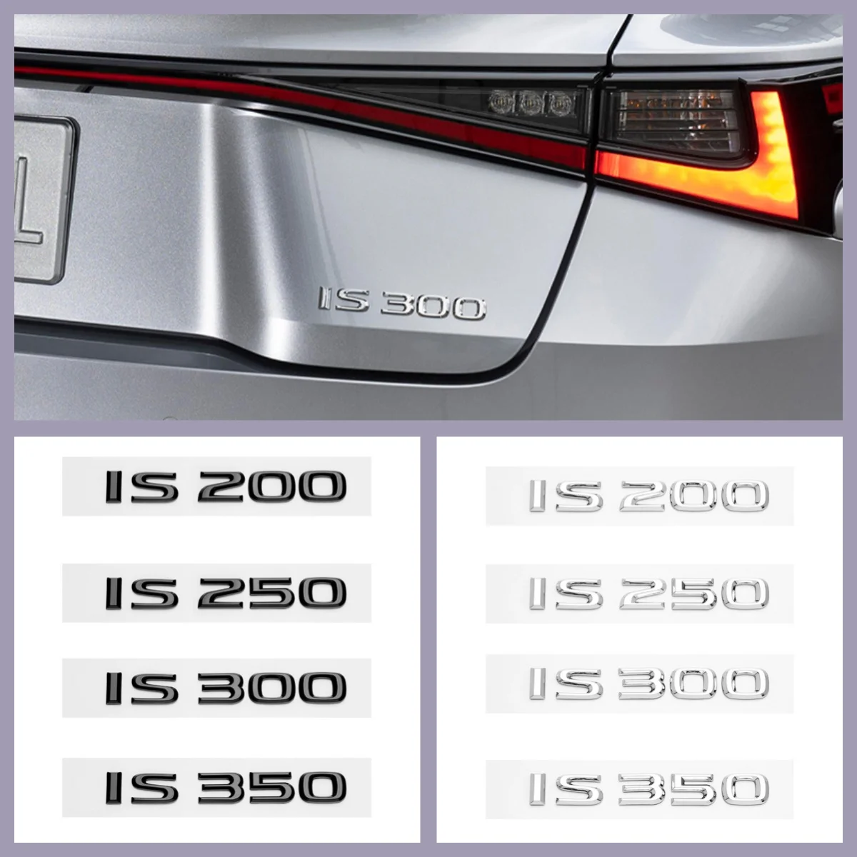 3D-Chrome-Glossy-Black-ABS-Letters-IS200-IS250-IS300-IS350-IS300h ...