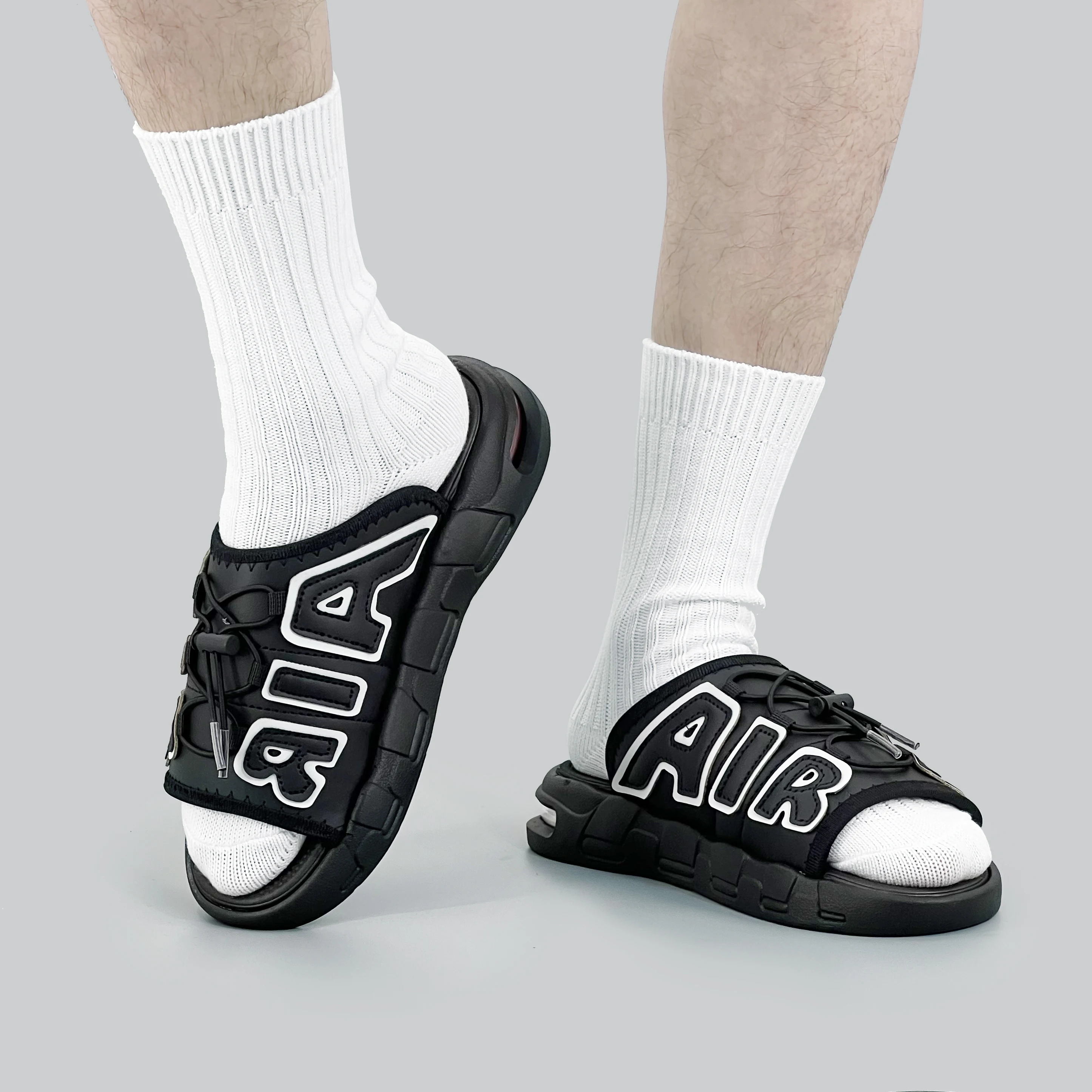 Air Cushion Slippers Summer Men Sandals Thick Sole Beach Slippers Flats ...
