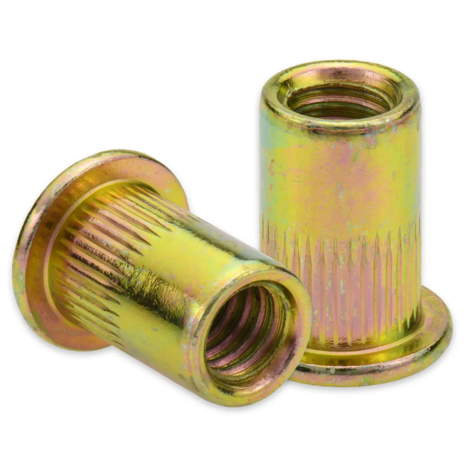 Rivet-Nut-120pcs-1-4-20-UNC-Carbon-Steel-Flat-Head-Rivnut-Threaded ...