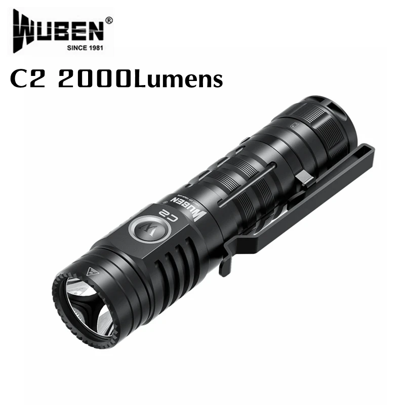 WUBEN-C2-Rechargeable-LED-Flashlight-2000Lumens-Waterproof-Pocket-Troch ...