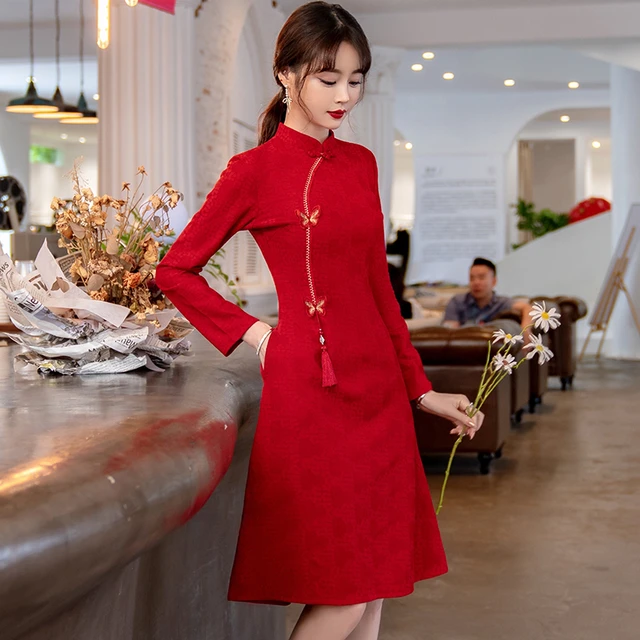 Modern Red Cheongsam