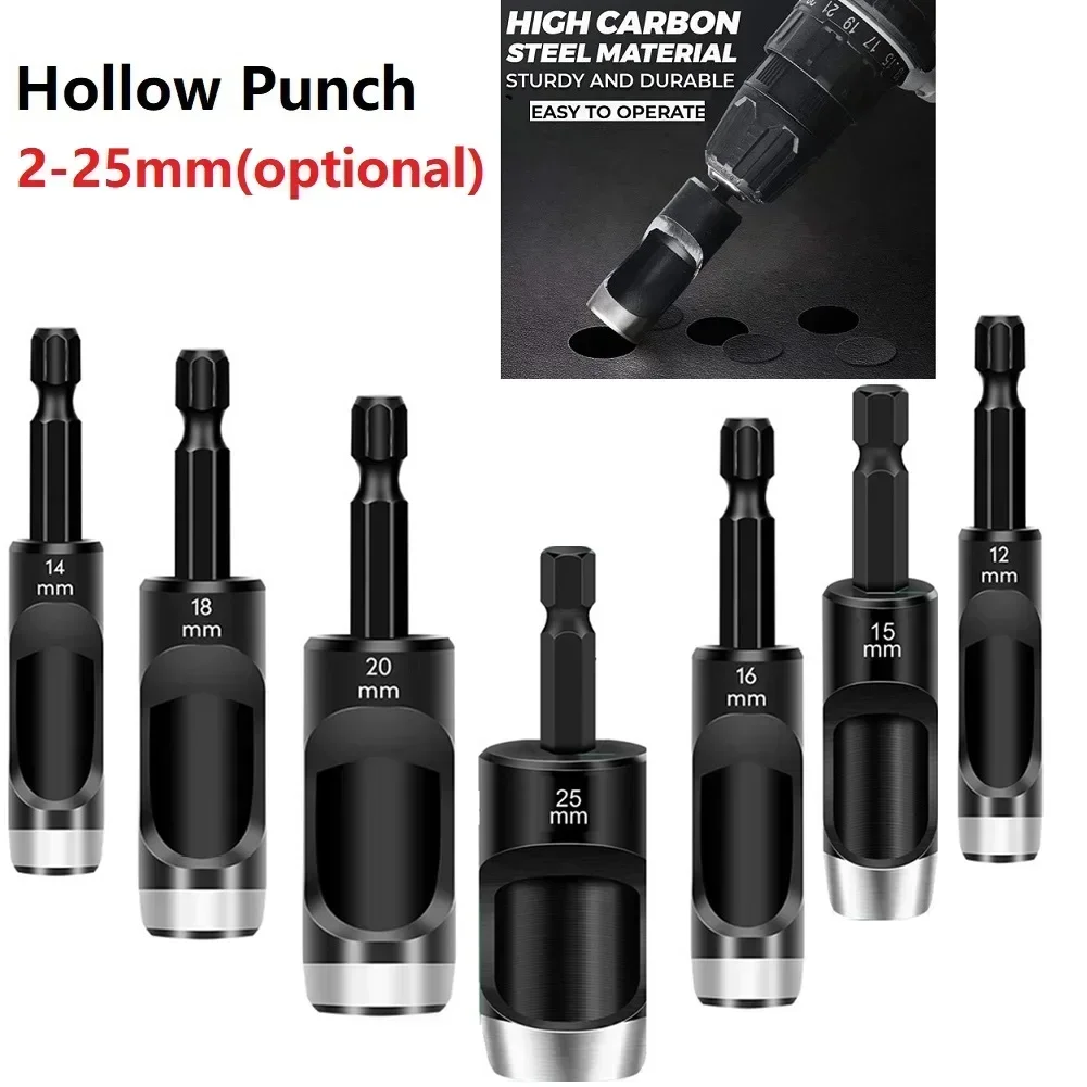 Leather Hole Punch Hex Shank Adapter Electric Machine Hollow Punch 2 ...