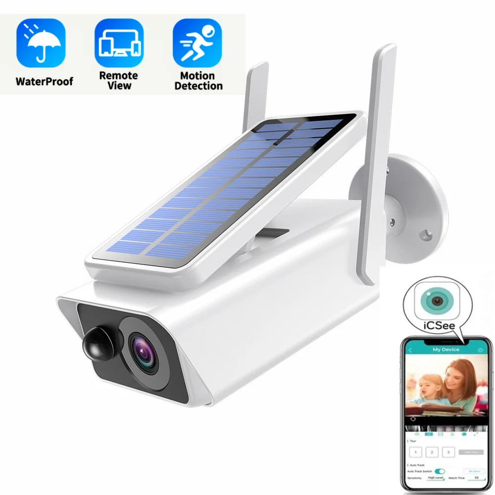 1080P-Solar-Panel-Wireless-Bullet-Security-Camera-Low-Power-ICESEE ...