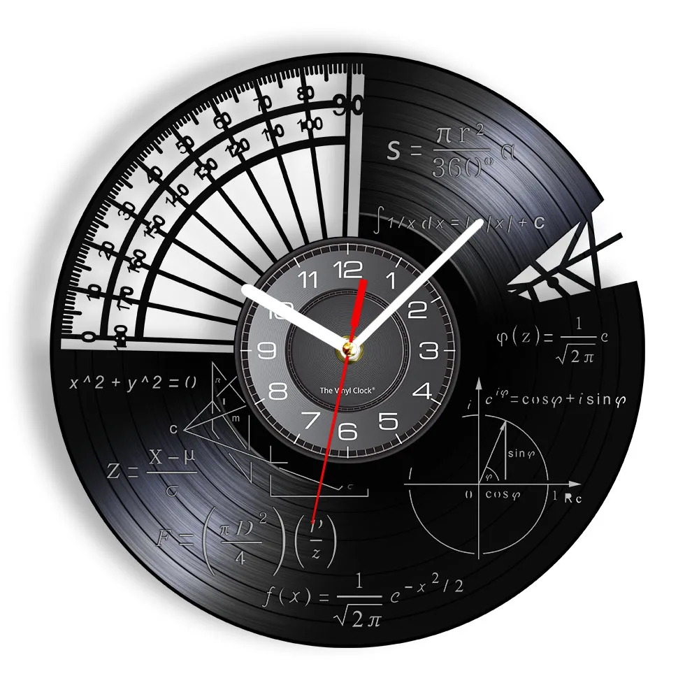 Math-Equation-Vinyl-Record-Wall-Clock-For-School-Classroom-Science ...
