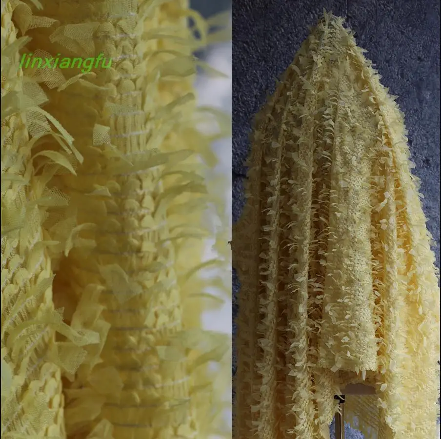 Three-dimensional mesh fabric, special wrinkle texture fabric, yellow ...