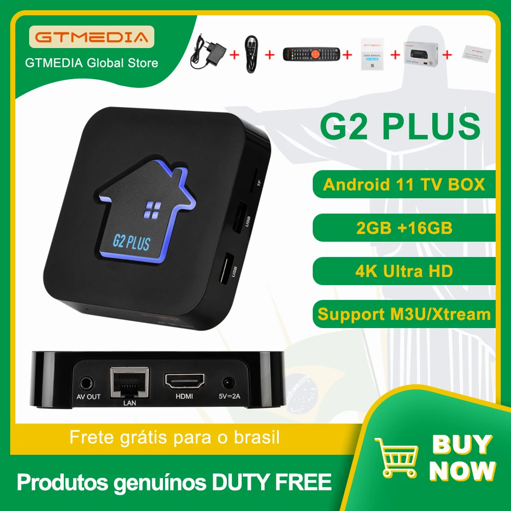 GTMEDIA-Smart TV Box G2 PLUS, 11.0 andróide, Quad Core, 4K HD, Vídeo 3D ...
