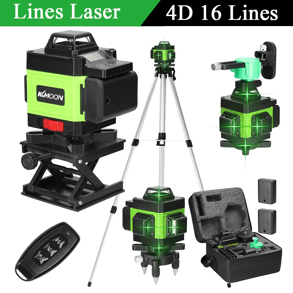 KKMOON 4D 16 Lines Laser Level 3° Self leveling Machine USB ...