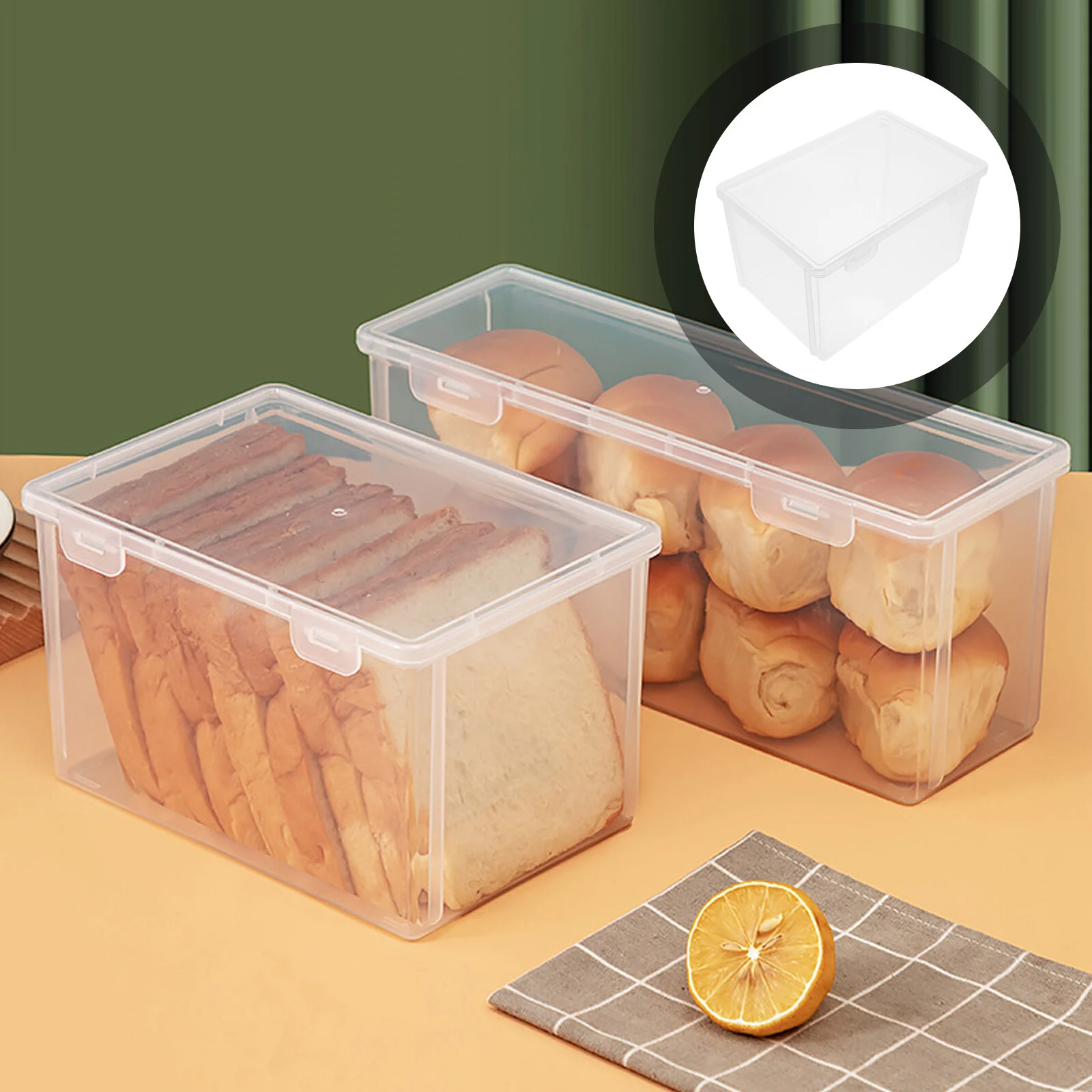 Refrigerator-Toast-Bread-Box-Clear-Plastic-Cake-Case-Snack-Containers ...