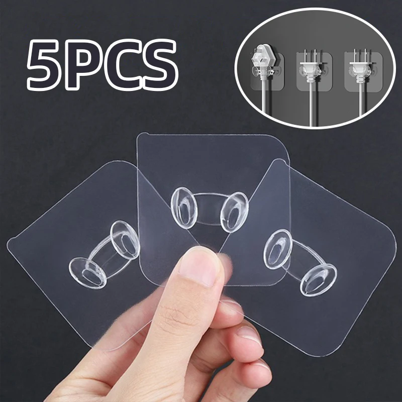 5 Pcs Wall Storage Hook Punch-free Power Plug Socket Holder Kitchen ...