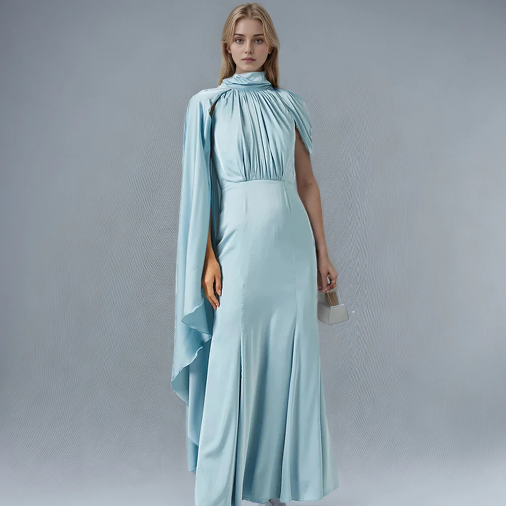 Spliced-Folds-Dresses-For-Women-Solid-Halter-Irregular-Short-Sleeve ...