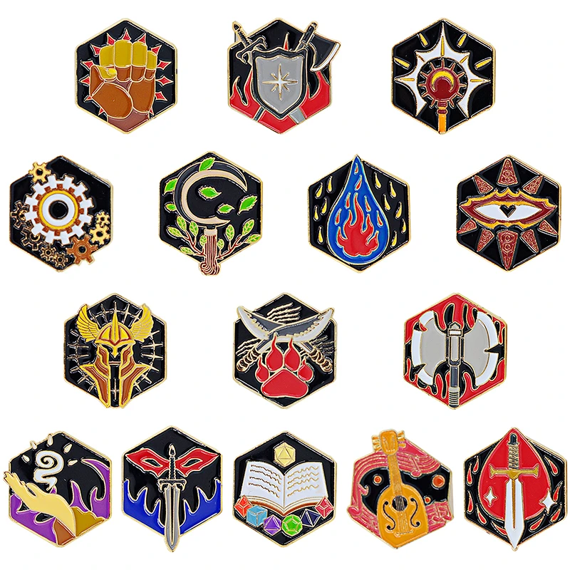 Dnd Enamel Pins Classes | Hard Enamel Pins Set | Tabletop Rpg Badges ...