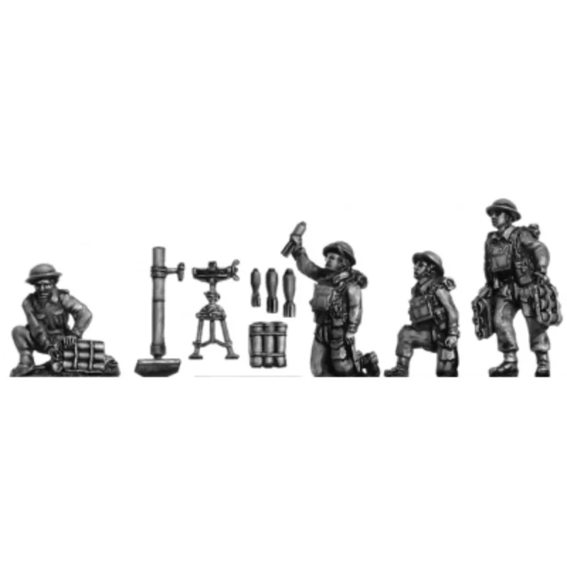 1/72 Scale Resin Figure Model Kit British Army BEF 3 Inch Mortar Team ...