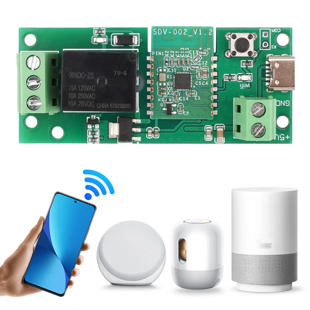 DC5V-7-32V-Pro-1-Channel-WIFI-Bluetooth-Relay-Switch-Module-Compatible ...