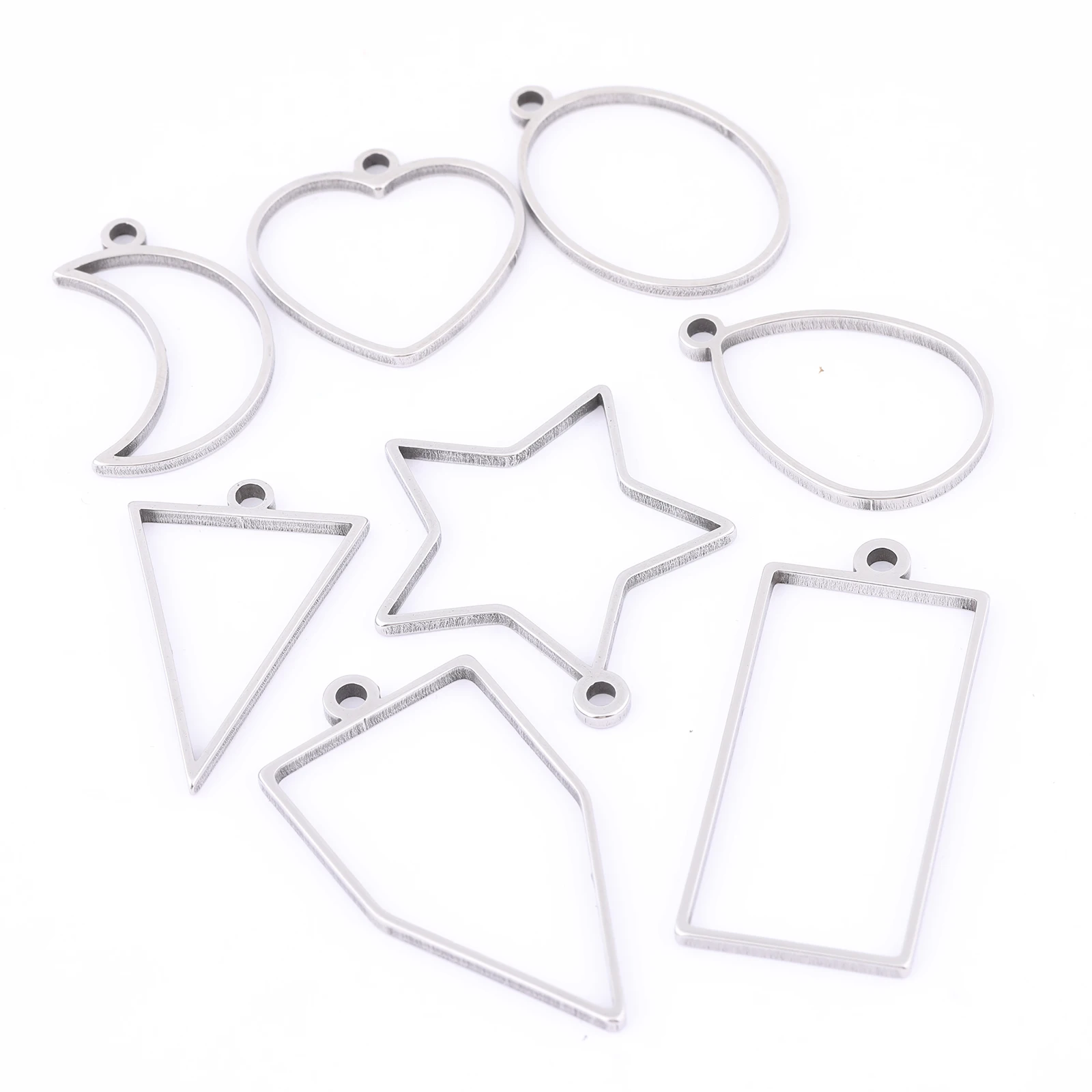 10pcs-Stainless-Steel-Teardrop-Moon-Heart-Open-Bezel-Charms-Diy-Pendant ...