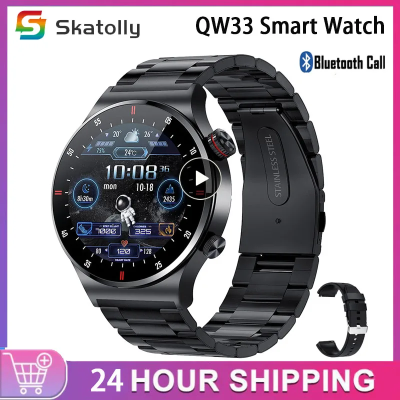 QW33-Smart-Watch-Men-Bluetooth-Call-ECG-PPG-Health-Monitoring ...