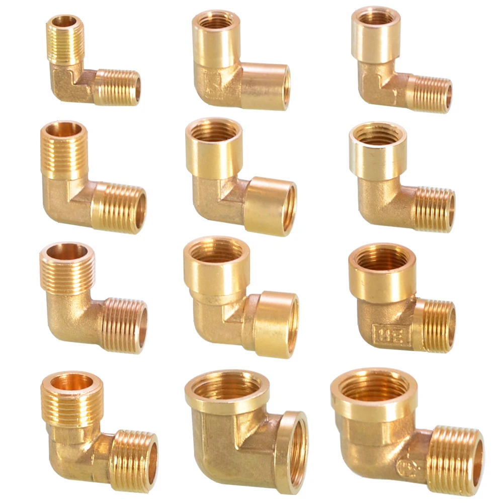 1 8 1 4 3 8 1 2 Female x Male Thread Brass Elbow Pipe Fittings jpg