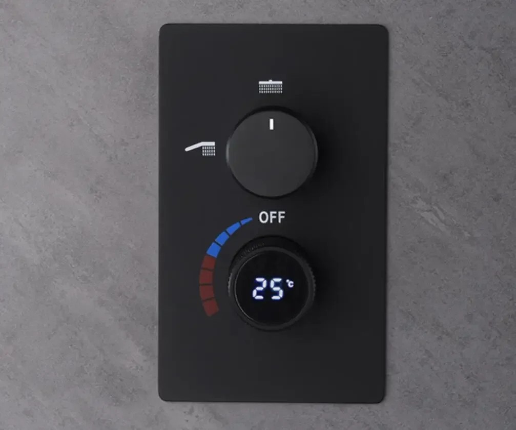 Digital-Wall-Mounted-2-or-3-Way-Black-or-brushed-gold-or-gunmetal-gray ...