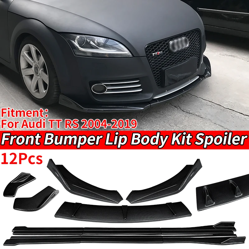 Car Front Bumper Splitters Lip Body Kit Spoiler Side Skirts Extensions ...