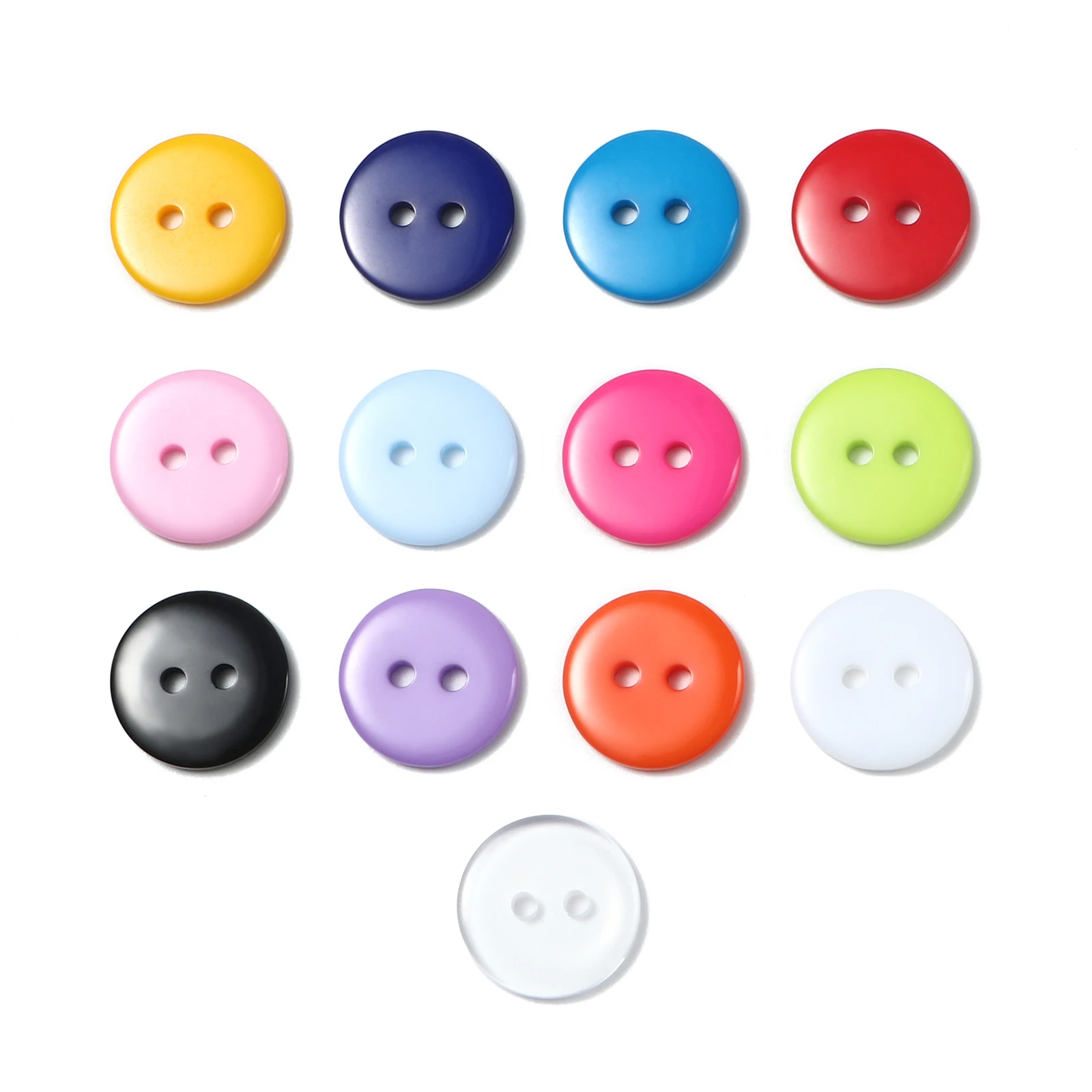 200pcs-Resin-Buttons-Scrapbooking-2-Holes-Round-Black-15mm-Dia-For ...