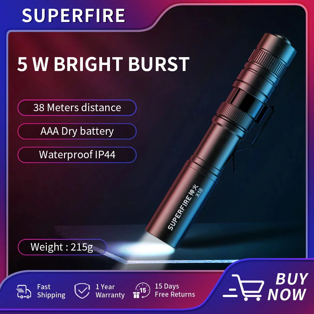 SUPERFIRE-Lanterna-Recarreg-vel-EDC-Mini-Lanterna-Luz-de-Caneta-Ultra ...