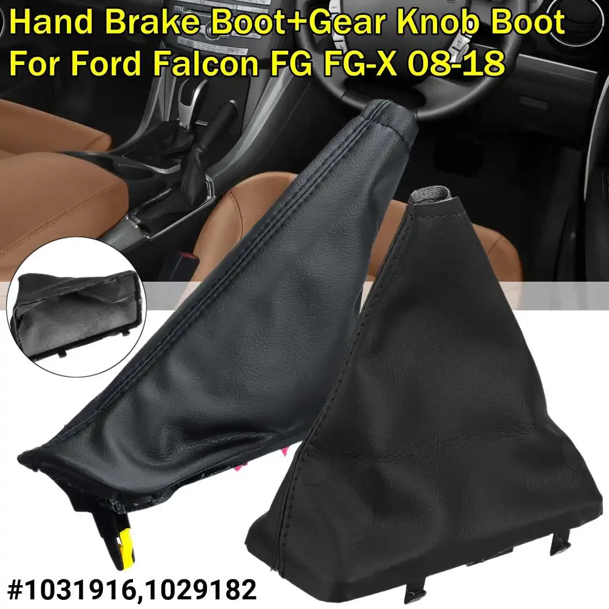 PU Leather Gear Shift Gaiter Boot Cover Handbrake Boot Cover For Ford ...