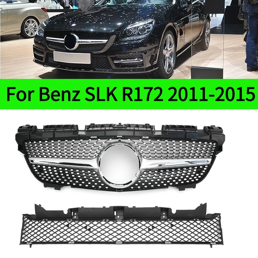 For-Mercedes-R172-Benz-SLK-2011-2015-For-Diamond-GT-Style-Front-Inlet ...