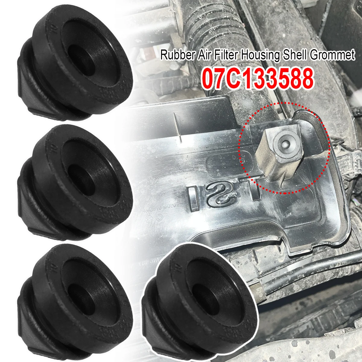 Air Filter Buffer Rubber Grommet Engine Cover Mount Bush 07C133588 For ...