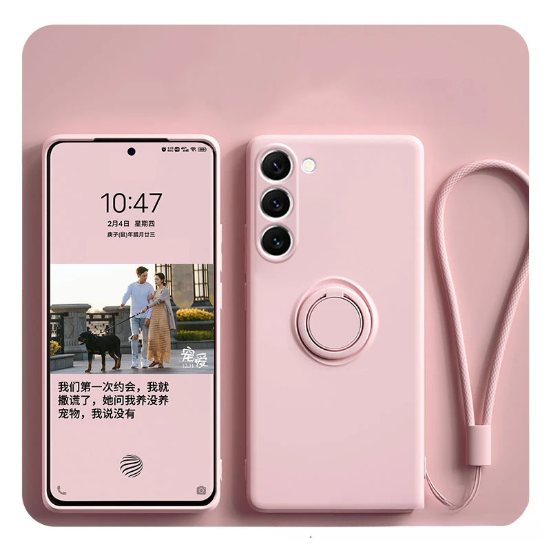 Silicone Strap Ring Magnetic Phone Case Cover - Galaxy A16 (Matcha Green)
