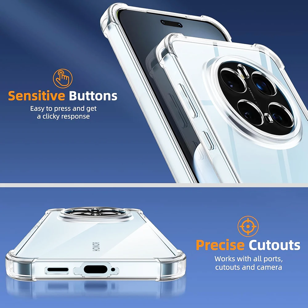 Clear Shockproof Transparent Silicone Phone Case - Honor X9 4G