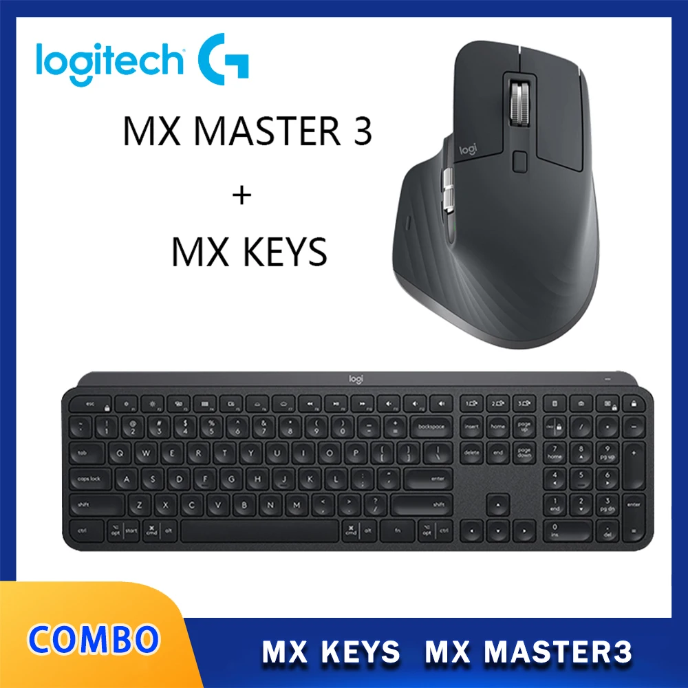 Logitech MX Keys Wireless Bluetooth Keyboard MX Master3 Wireless ...
