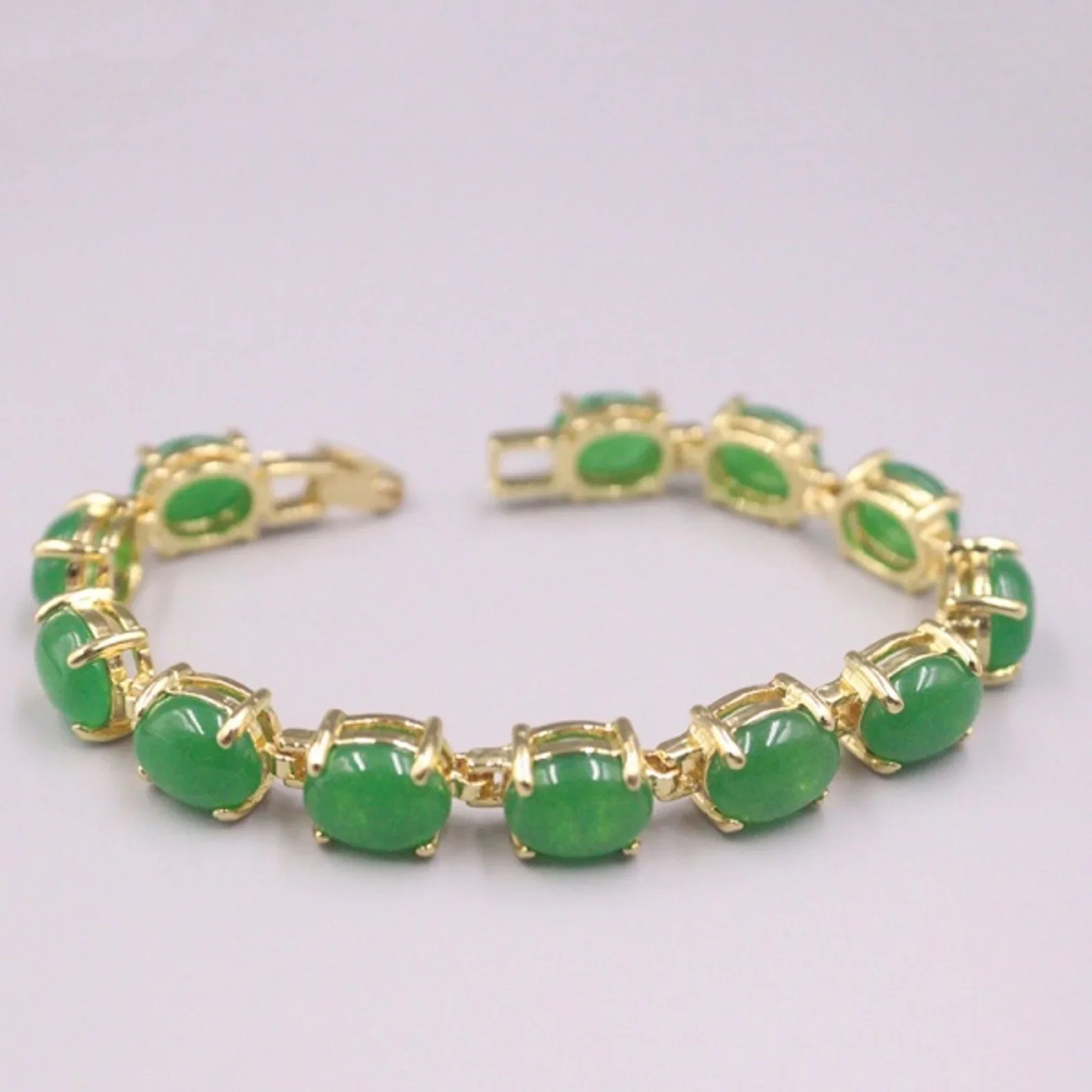 Real-Jade-Gp-Bracelet-18K-Gold-Plated-For-Women-Zircon-Shiny-Heating ...