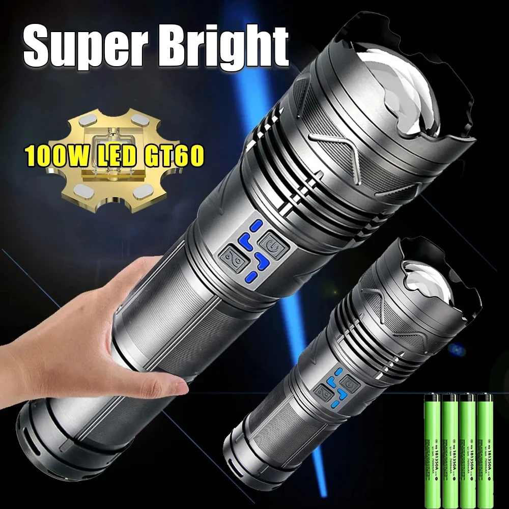 100W-GT60-Powerful-Led-Flashlight-Long-Range-Tactical-Flashlight-with ...