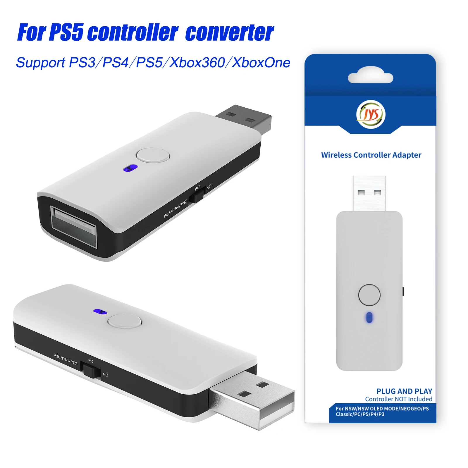 Bluetooth-compatible-Controller-Converter-with-Pairing-Button-LED ...
