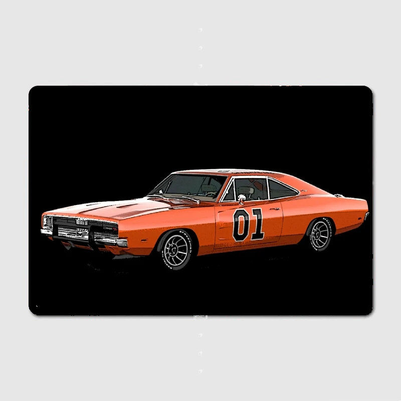Dukes Of Hazard General Lee Car Print Sticker Metal Tin Sign Truck ...